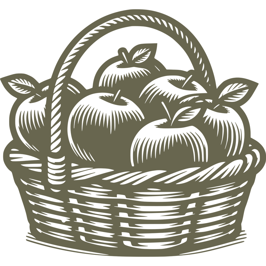 Basket of Apples Delrin Leather Stamp