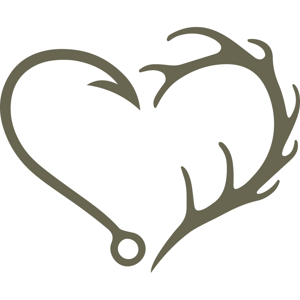 Deer Antlers Fish Hook Heart Delrin Leather Stamp