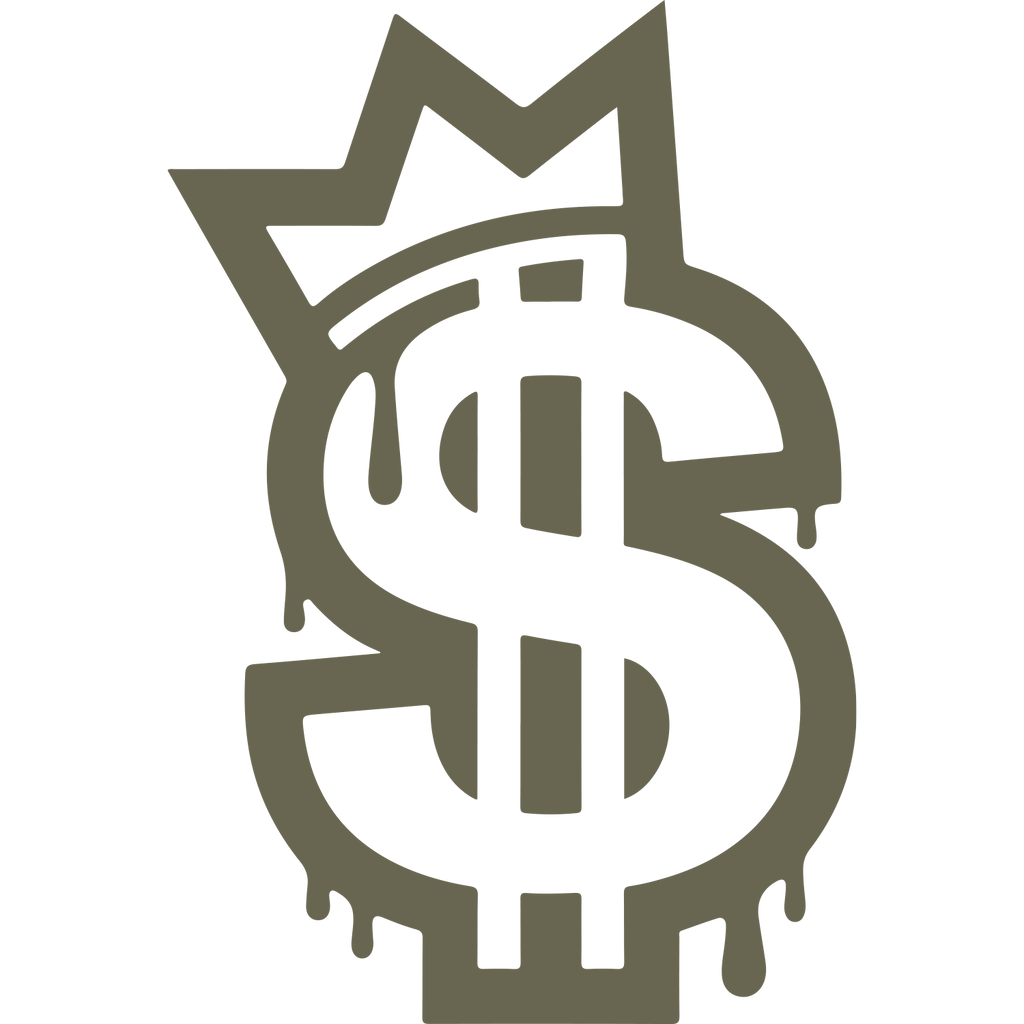 Dripping Dollar Sign $ with Crown Delrin Leather Stamp