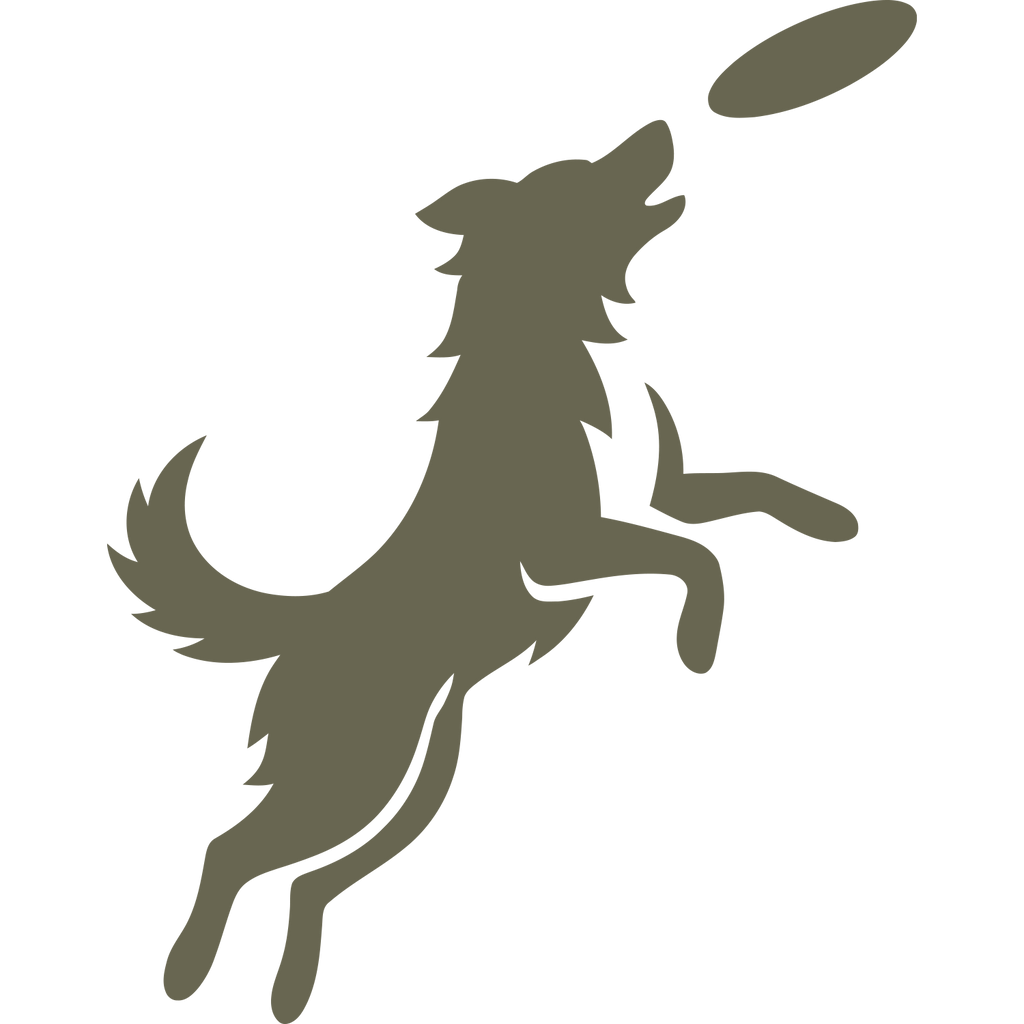 Jumping Dog Frisbee Delrin Leather Stamp
