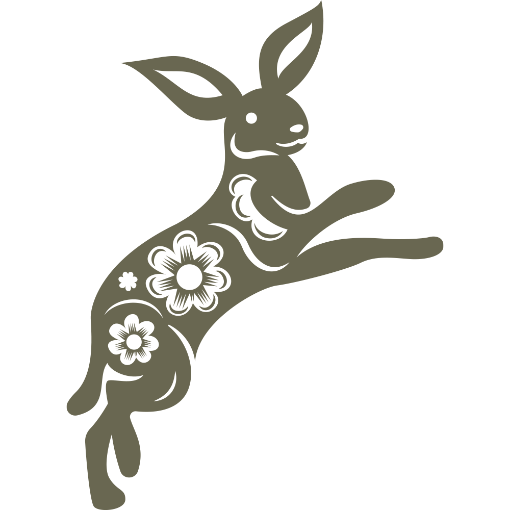 Chinese Zodiac Rabbit Delrin Leather Stamp